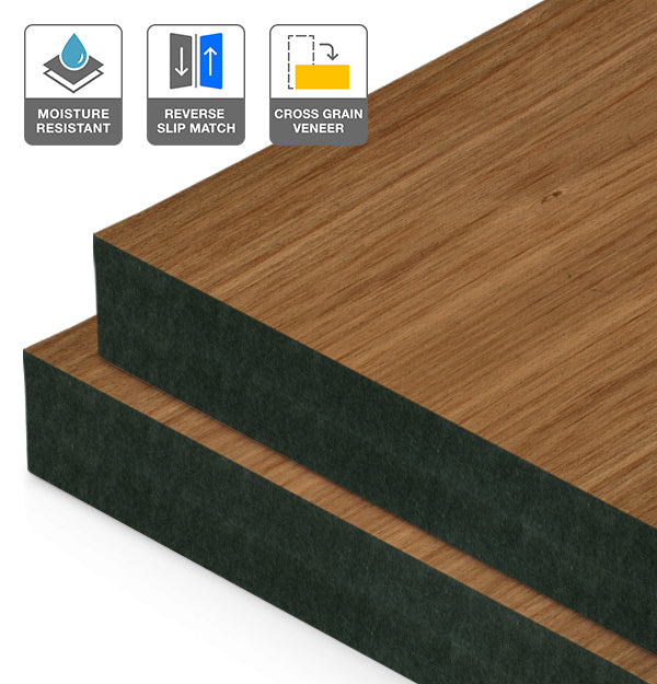 Blackwood Veneer Crown Cut Slip Match Cross Grain on Black MR MDF ...