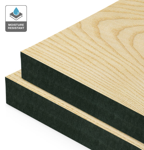 European Ash Veneer Crown Cut on Black Moisture Resistant MDF – Bord ...