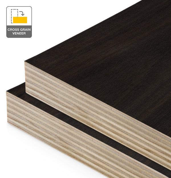 Smoked Eucalyptus Veneer Crown Cut Cross Grain on Plywood – Bord Products