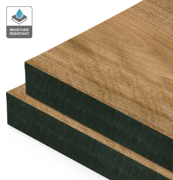 Spotted Gum Veneer Crown Cut on Black Moisture Resistant MDF – Bord ...