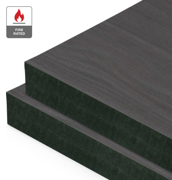 Ebon Reconstituted Veneer on Fire Rated Black MDF – Bord Products
