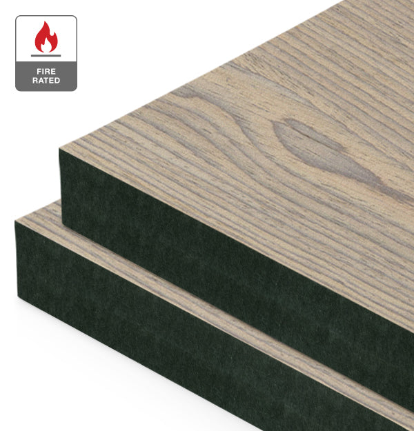 Shellgrit Reconstituted Veneer on Fire Rated Black MDF – Bord Products