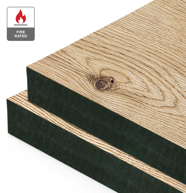 Rustic Oak Veneer Natural Grade on Fire Rated Black MDF – Bord Products