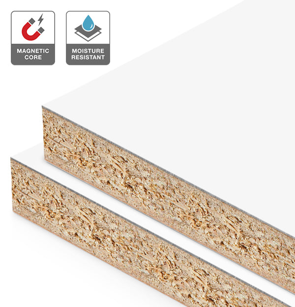 White Magnetic Laminate on HMR Moisture Resistant Particleboard – Bord ...