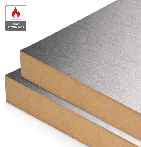 Stainless Steel Laminate on Fire Rated MDF – Bord Products